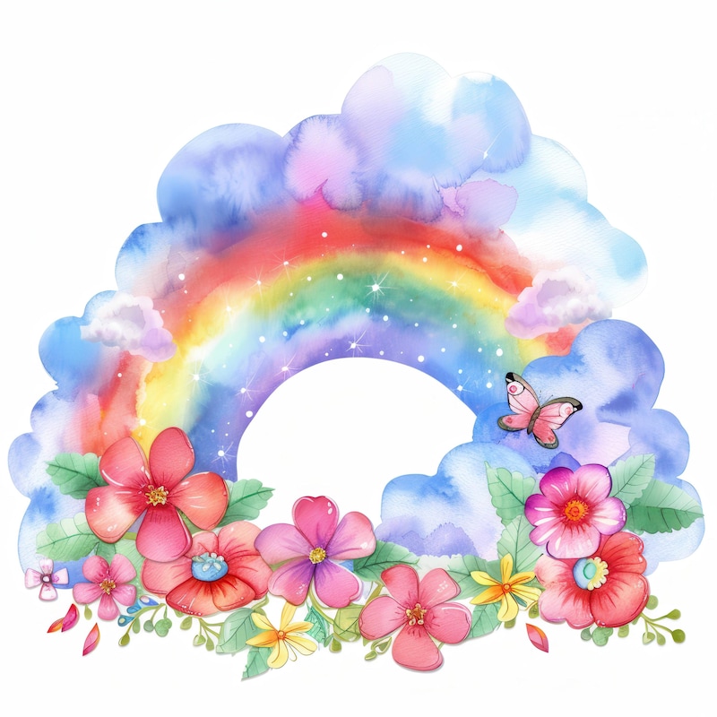 Rainbow Flowers - Etsy