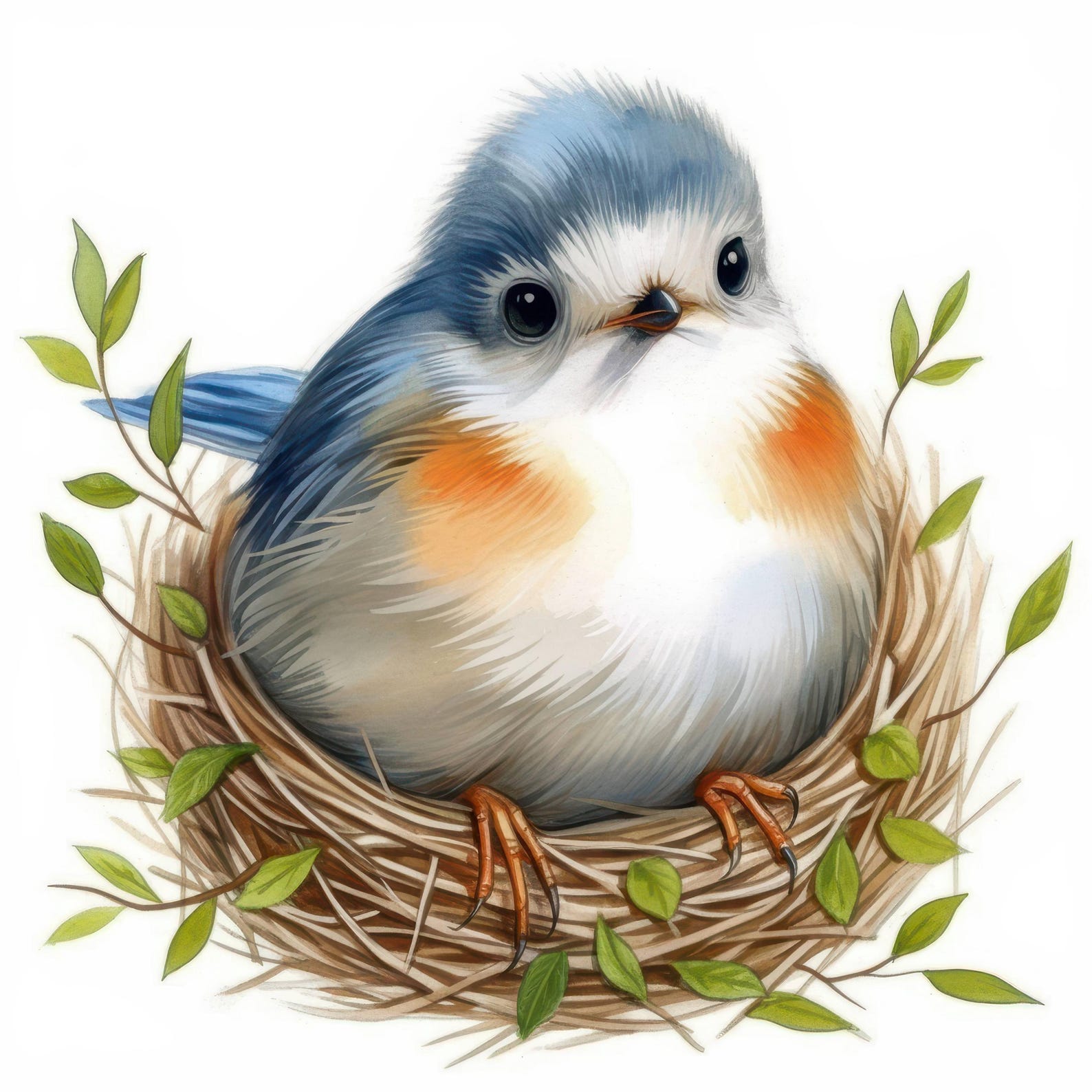 17 Bird Nest Building Clipart Bundle, Bird With Nest Illustration ...