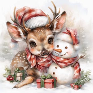 12 Christmas Friends Clipart Bundle, Printable Watercolor Ephemera ...