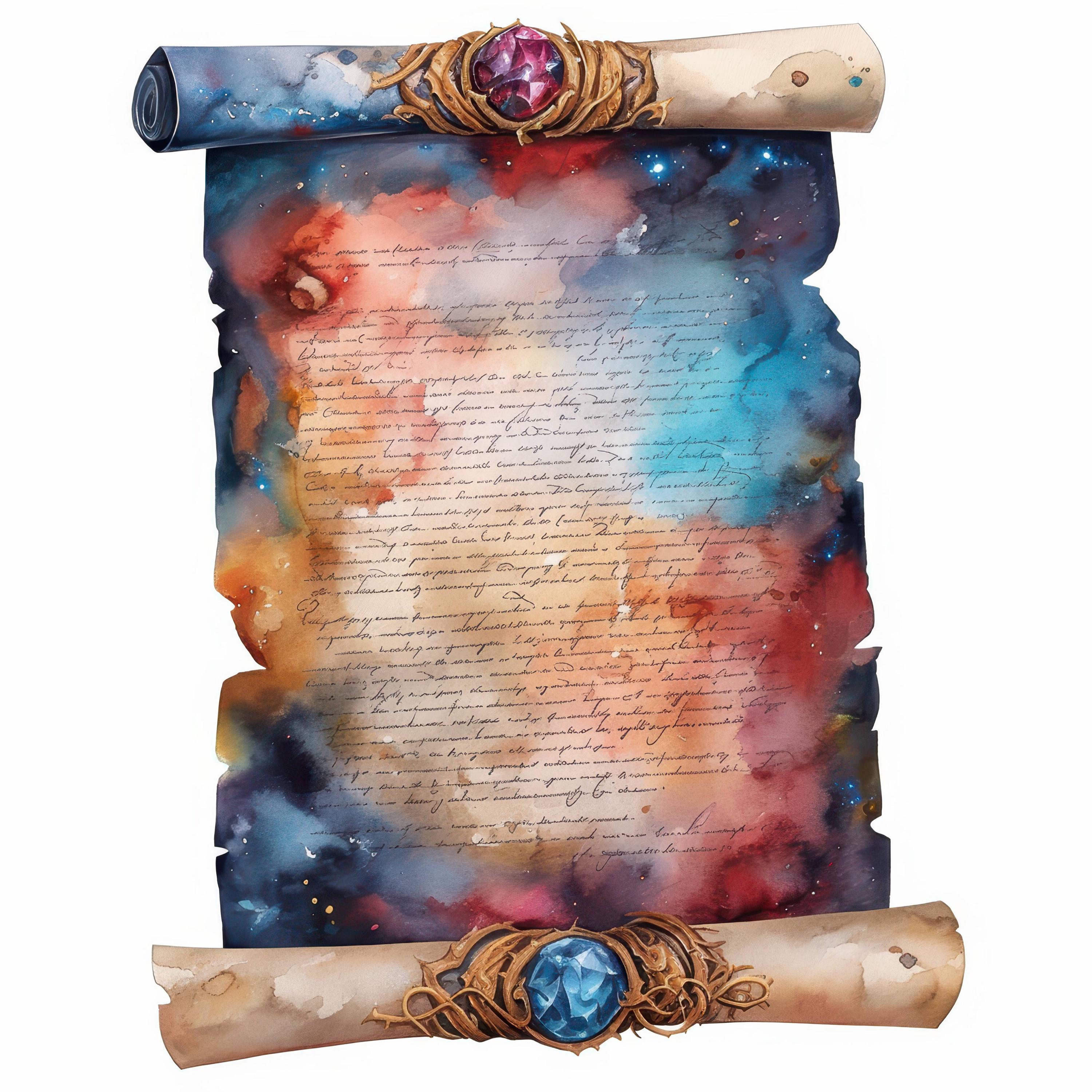 18 Magical Scroll Clipart Bundle, Enchanted Paper Illustrations ...