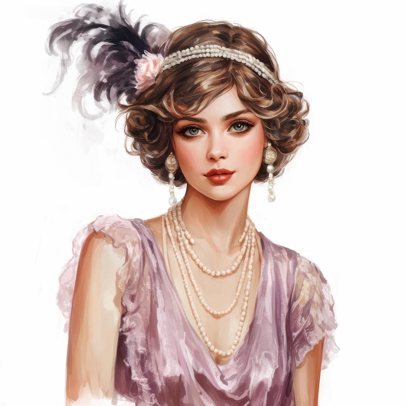 13 Vintage Lady Clipart Bundle, 1920s Woman Prints Illustrations ...