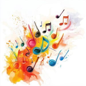 10 Watercolor Music Notes Clipart Bundle, Notes Illustrations ...