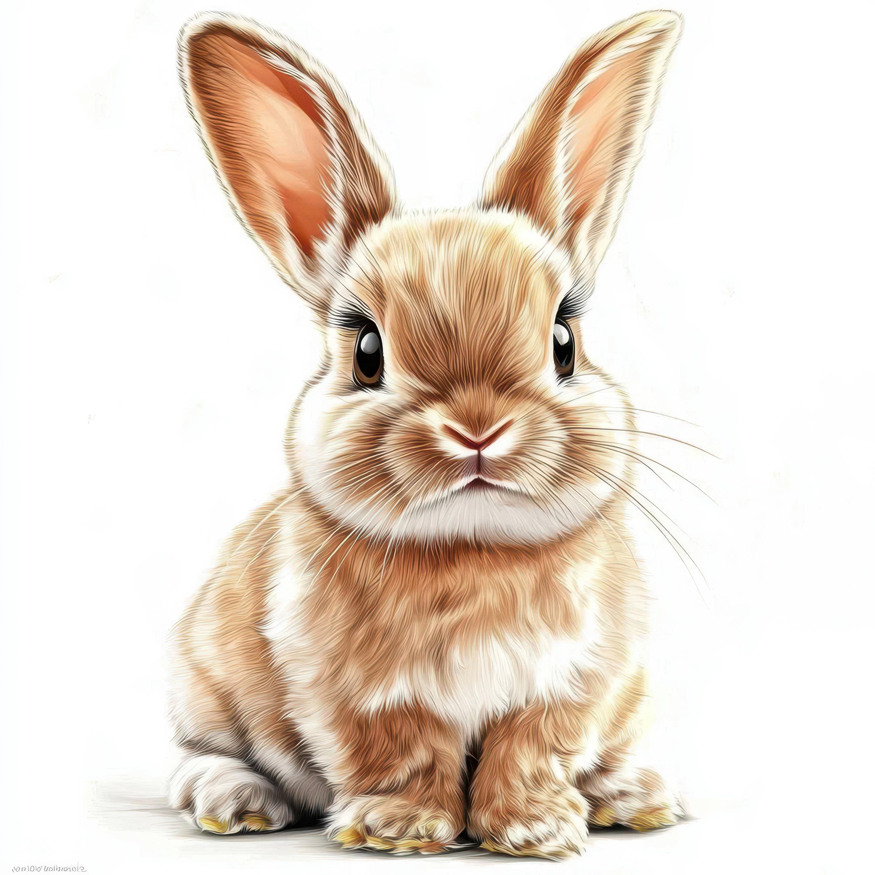 18 Realistic Rabbit Clipart Bundle, Bunny Collection Illustration ...
