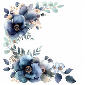 11 Floral Decor Bundle, Flower Border, Floral, Digital Clipart ...