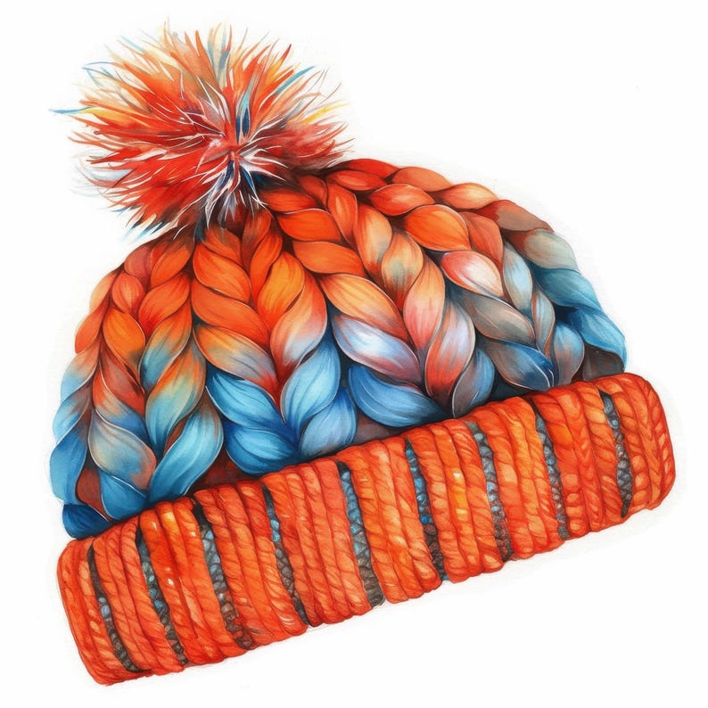 19 Cozy Winter Hat Clipart Bundle, Seasonal Hat Illustrations ...