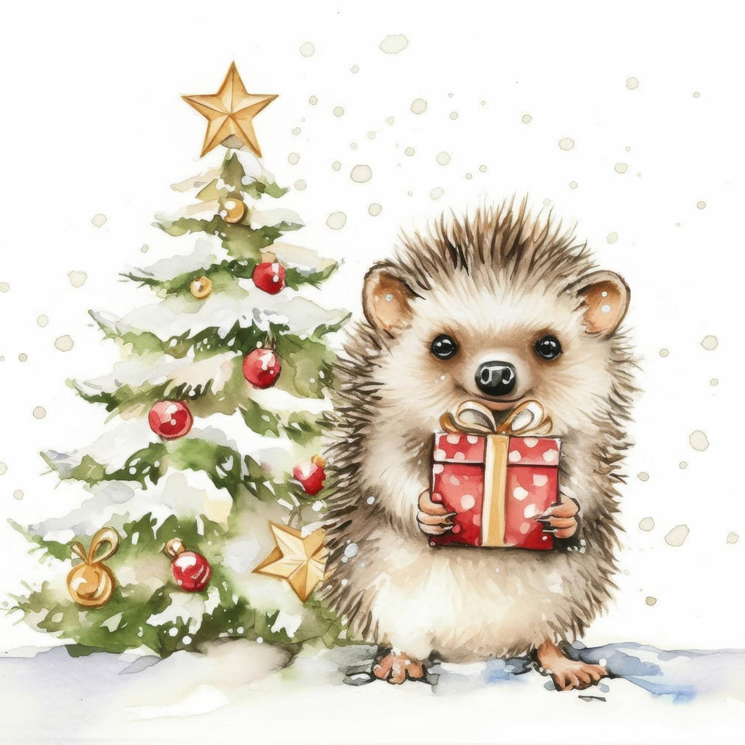 11 Hedgehog Christmas Clipart Bundle, Christmas Animals Graphic ...