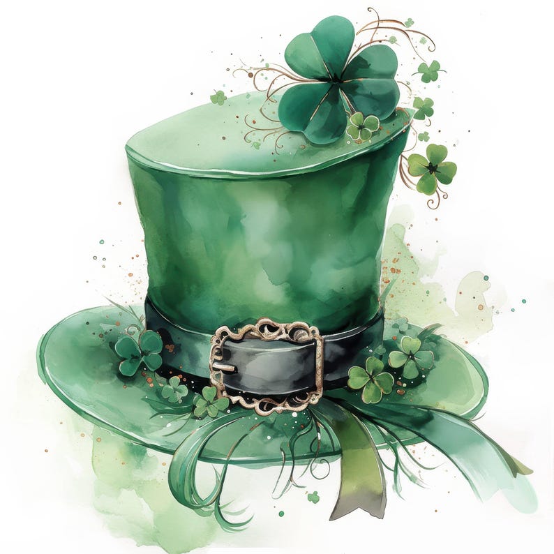 15 Leprechaun Hat Clipart Bundle, St Patricks Day Illustrations ...