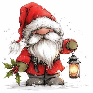 16 Festive Gnomes Clipart Bundle, Christmas Gnome Illustrations ...