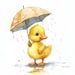 16 Duckling in Rain Clipart Bundle, Duckling Rainy, Printable ...