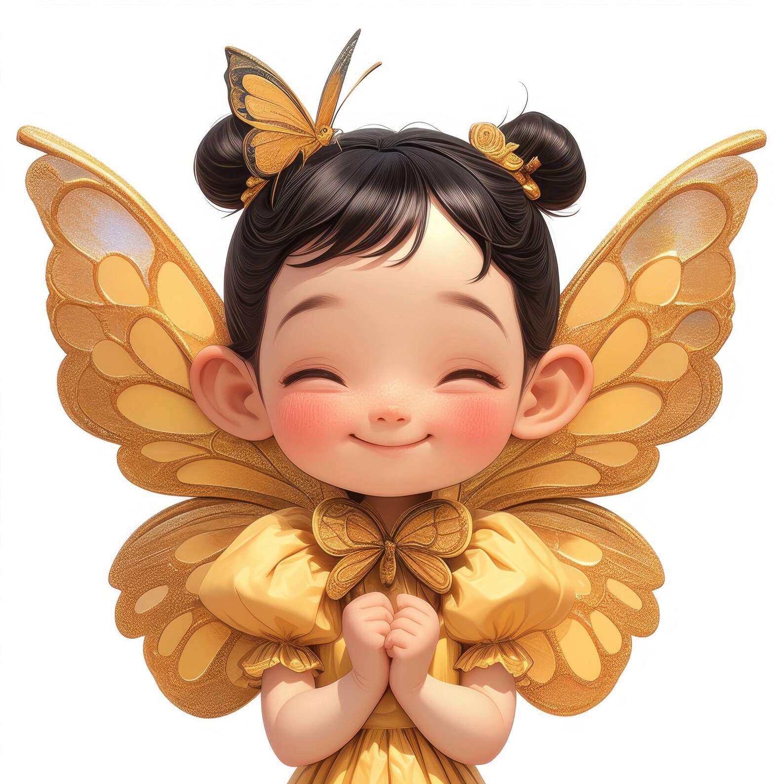 15 Cute Yellow Fairies Clipart Bundle, Kawaii Fairy, High Quality Jpgs ...
