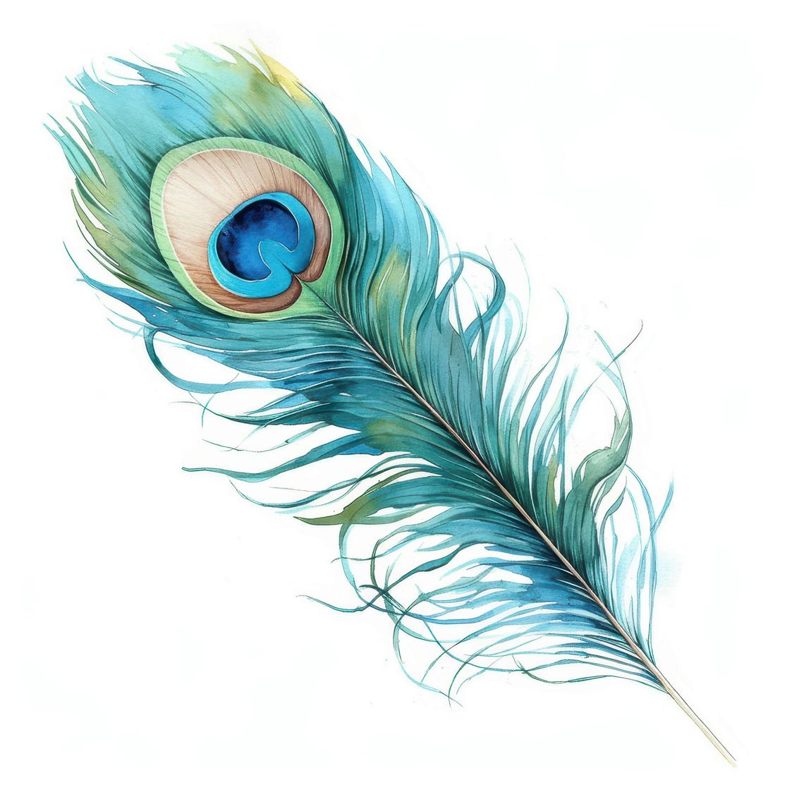 22 Gorgeous Peacock Feather Clipart Set, Feather Graphics, Printable ...