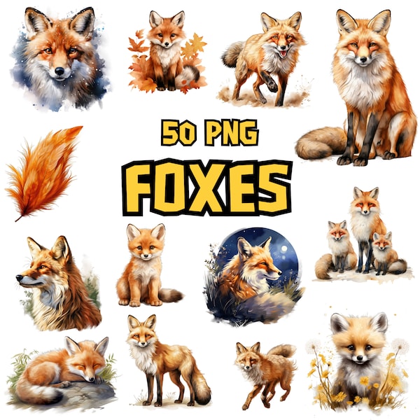 Fox Clipart - Etsy