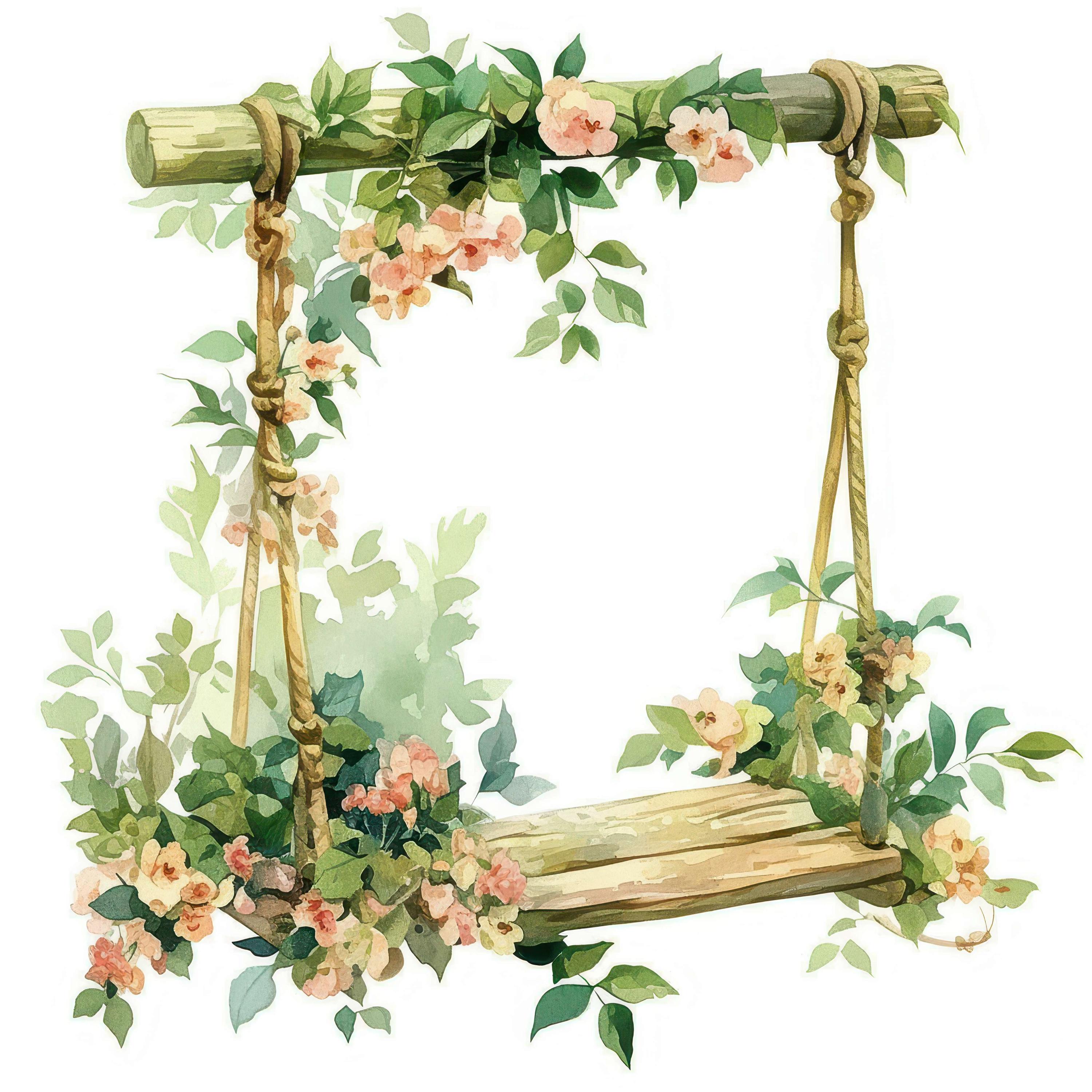 19 Floral Swing Clipart Set 2, Flower Swing Illustrations, Printable ...