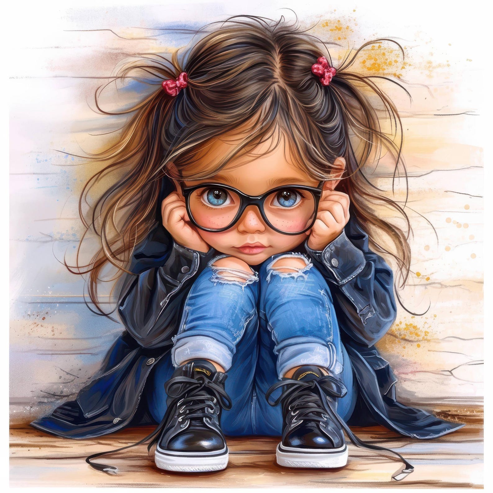 12 Quirky Cute Little Girl Clipart Bundle, Whimsical Illustration ...