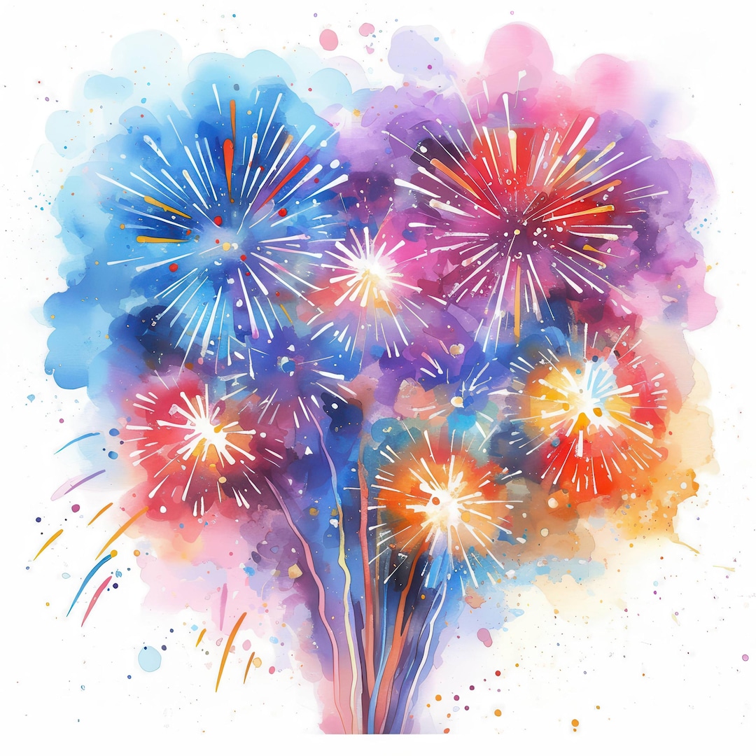 11 Firework Clipart Bundle, Splash Colors Images Illustrations ...