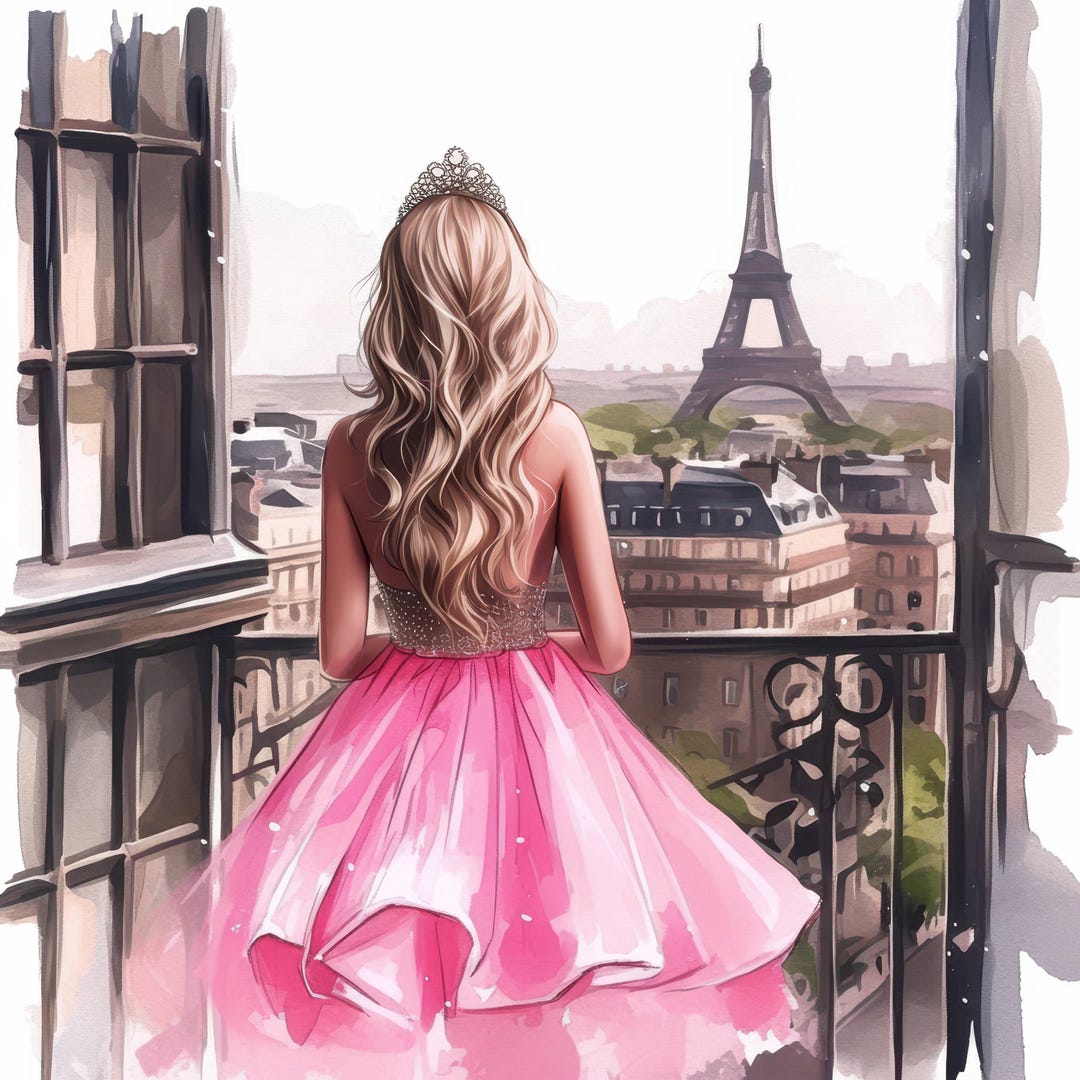 12 Chic Woman in Paris Clipart Bundle, Paris Illustrations, Printable ...