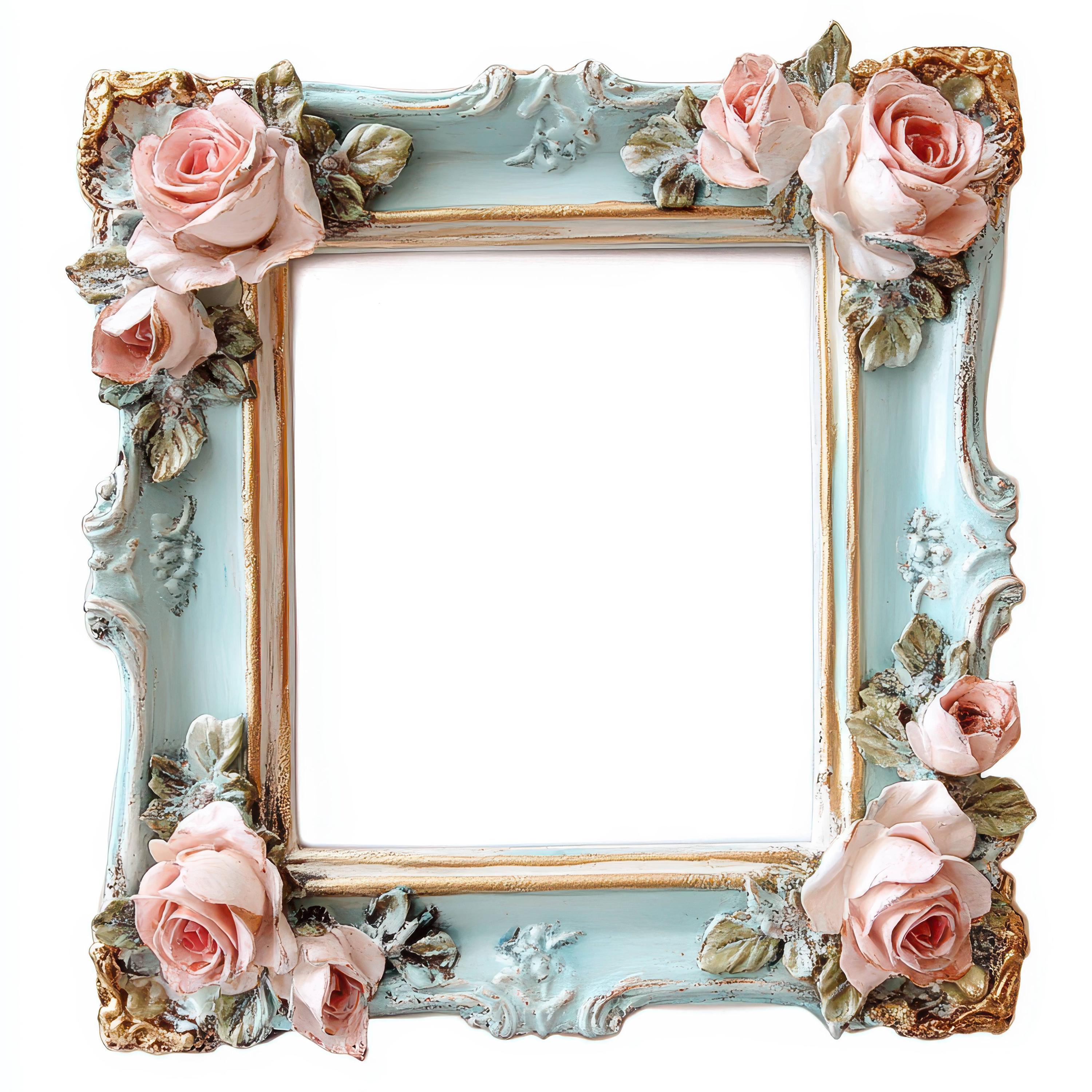 15 Rustic Rose Frames Clipart Bundle, Printable Watercolor Ornate ...