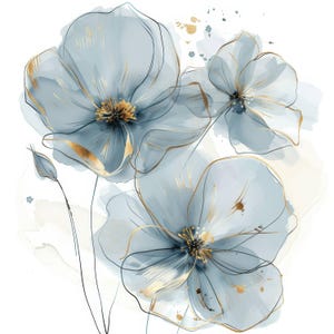 12 Watercolor Abstract Flowers Clipart Bundle, Floral Print, Abstract ...