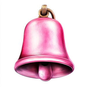 12 Powder Pink Bells Clipart Bundle, Printable Watercolor Vintage Bell ...