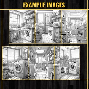 60 Laundry Room Coloring Page Book, Adults + Kids Instant Download ...