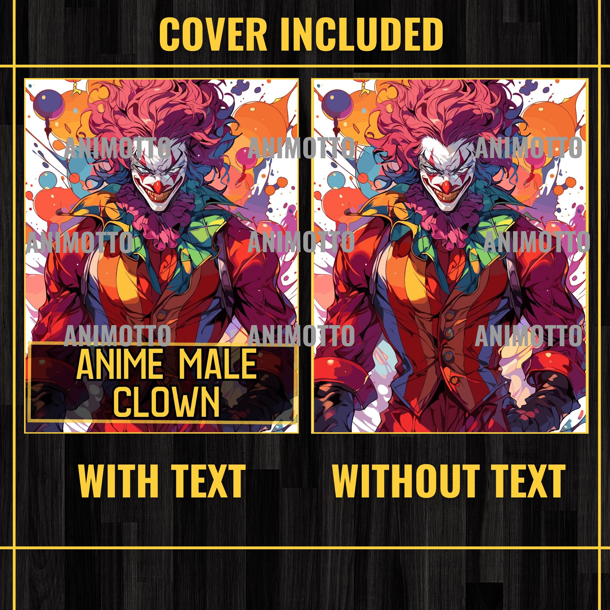 Anime Male Clown Adult Coloring Book 68 Clown Coloring - Etsy