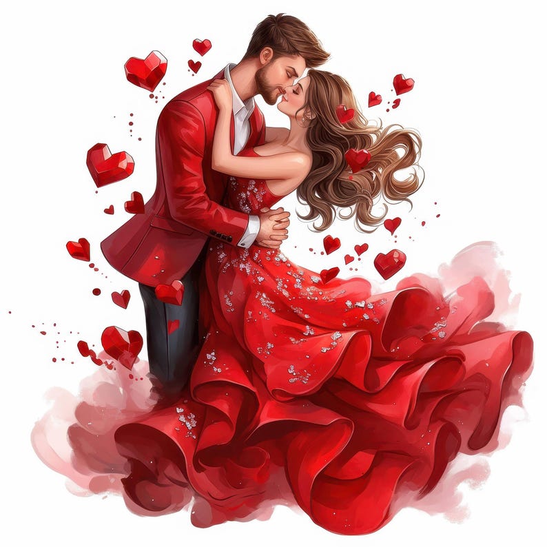 11 Valentinstag Paar Clipart Bundle, echte Liebe Illustrationen ...