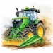 14 Combine Harvester Clipart Bundle, Farm Tractor Illustrations ...
