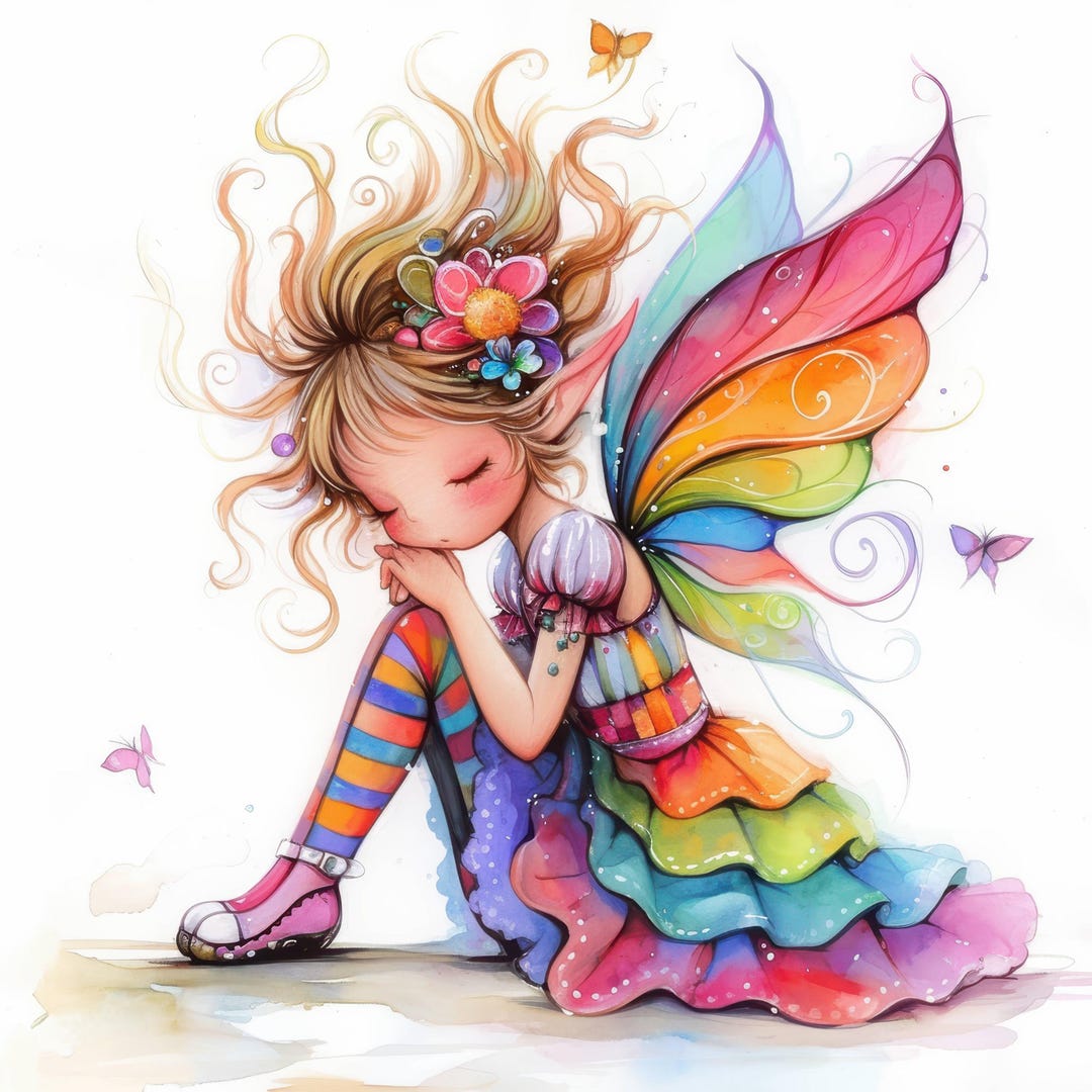 15 Whimsical Fairy Clipart Bundle, Cute Fairies Illustrations ...