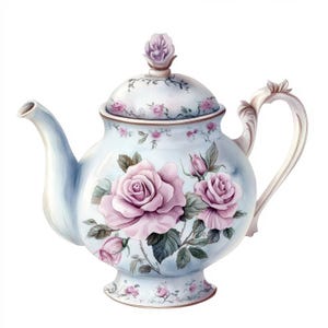 20 Retro Teapot With Floral Patterns Clipart Bundle, Printable ...