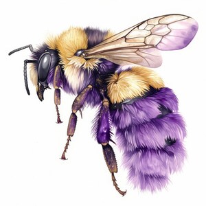 13 Purple Bees Clipart Bundle, Purple Bee Image Illustrations ...