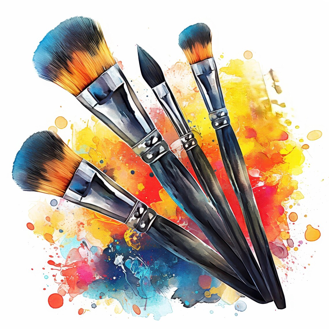 14 Paint Brushes Clipart Bundle, Painting Equipment Illustrations ...