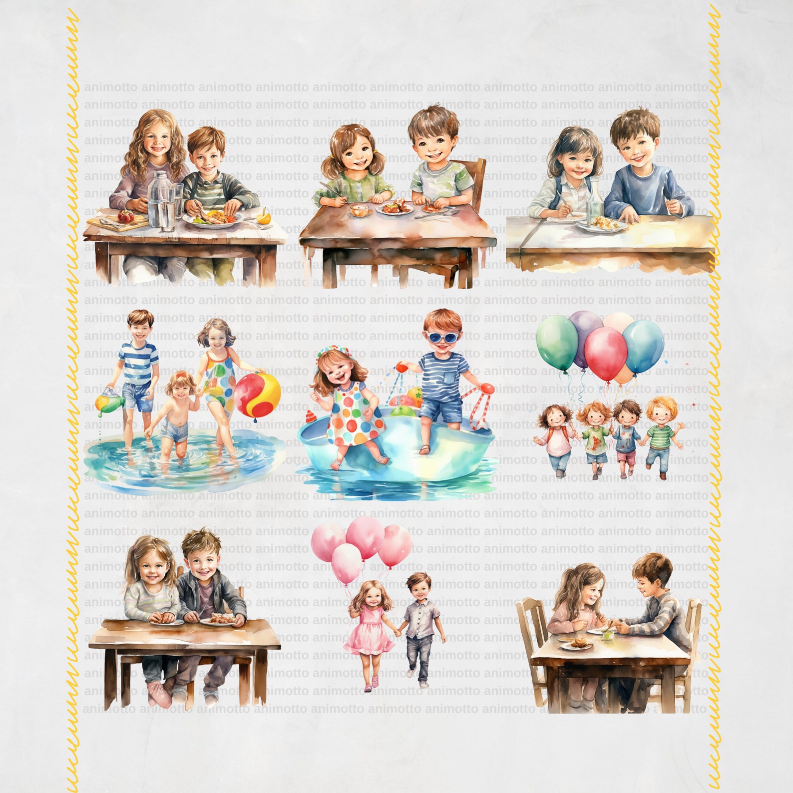 Watercolor Kids Clipart Bundle, Painted Boys and Girls Clipart Set ...