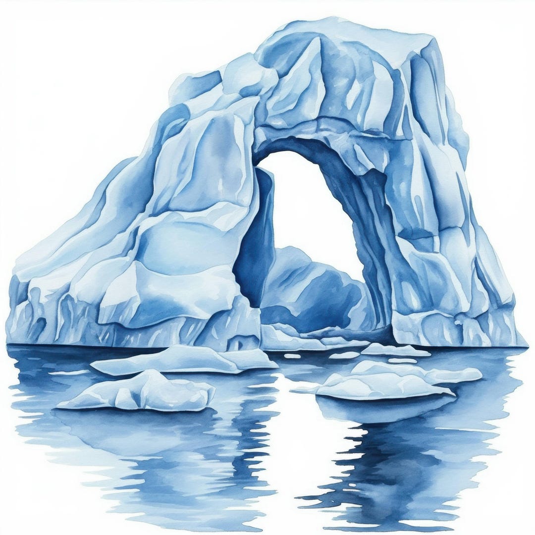 14 Iceberg View Clipart Bundle, Polar Landscapes Illustrations ...