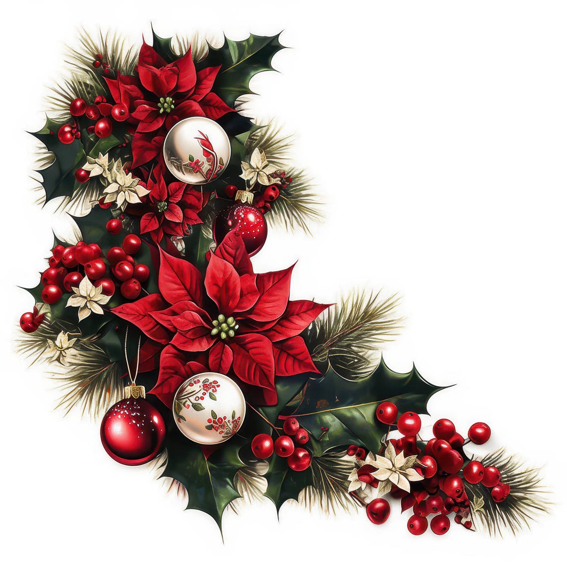 17 kerstranden clipartbundel, afdrukbare aquarel rode kerst clipart ...