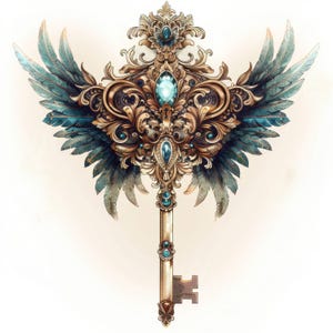 13 Intricate Keys Clipart Bundle, Printable Watercolor Authentic ...