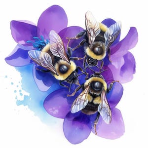 14 Bees and Flowers Clipart Bundle, Card Making Illustration, Printable ...