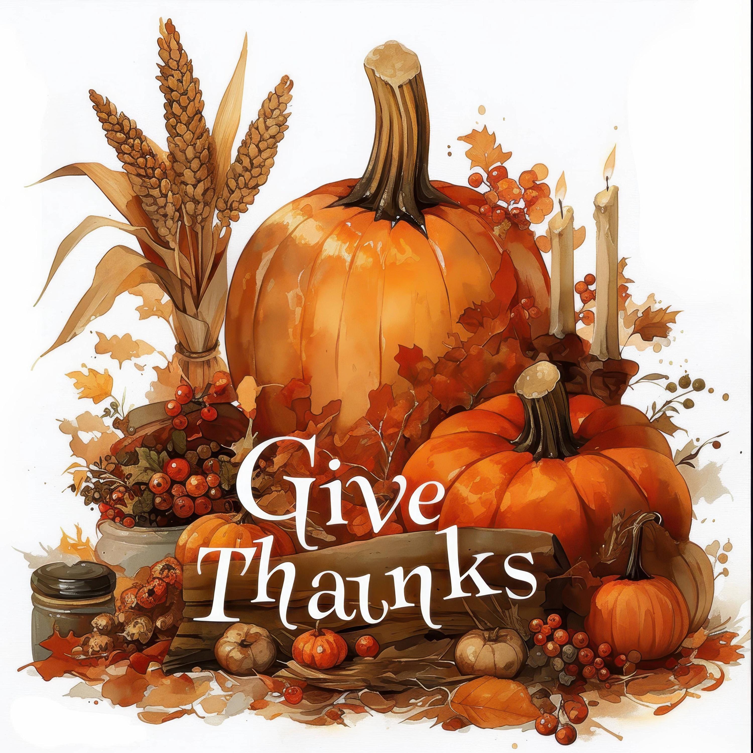 10 Fall Thanksgiving Clipart Bundle 2, Fall Harvest Illustration ...