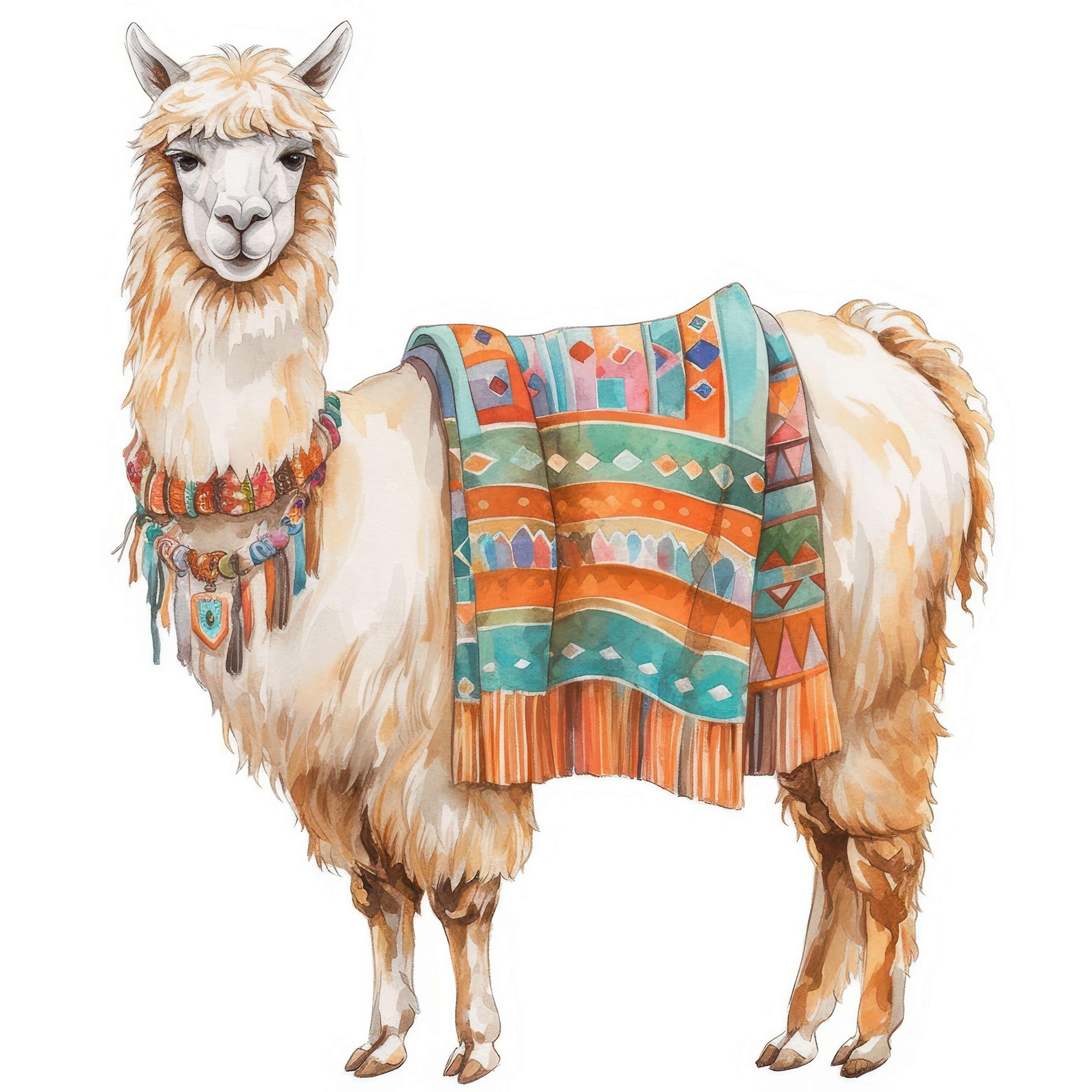 15 Llama Clipart Set, Printable Watercolor Funny Llama Clipart, High ...
