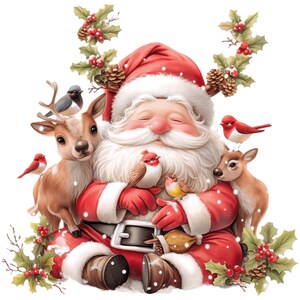 11 Adorable Santa Claus Clipart Bundle, Christmas Illustrations ...