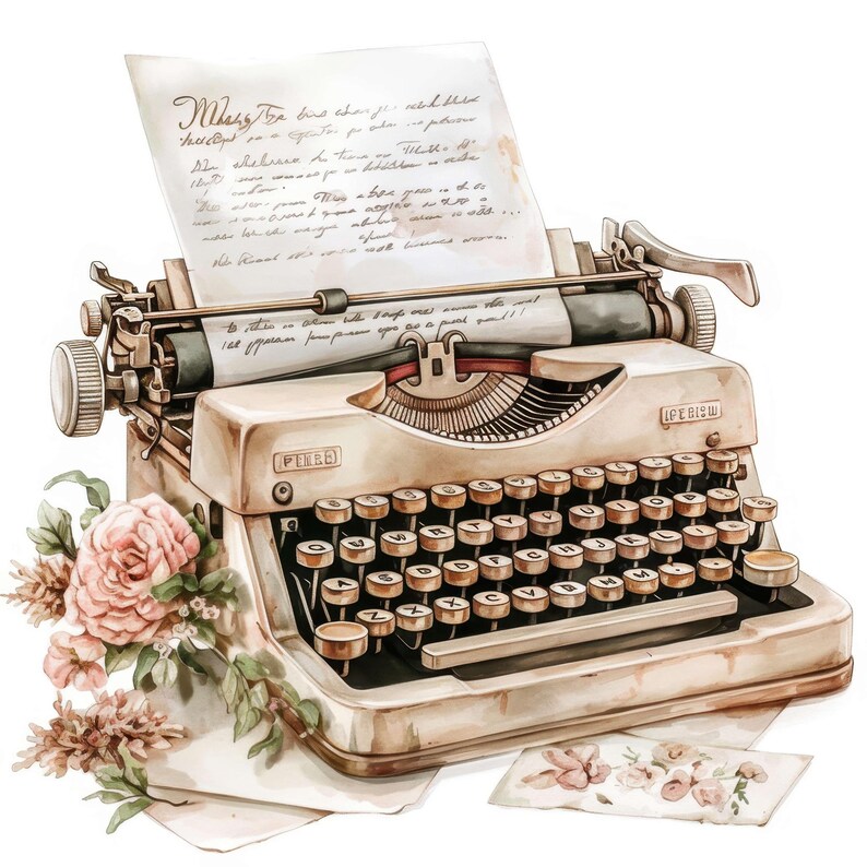 13 Writers Desk Clipart Bundle, Shabby Chic Table Graphics, Printable ...