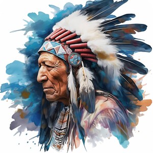 16 Native American Indian Chef Clipart Bundle, Watercolor Printable ...