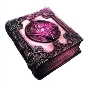 16 Pink Magic Spellbook Clipart Bundle, Printable Watercolor ...
