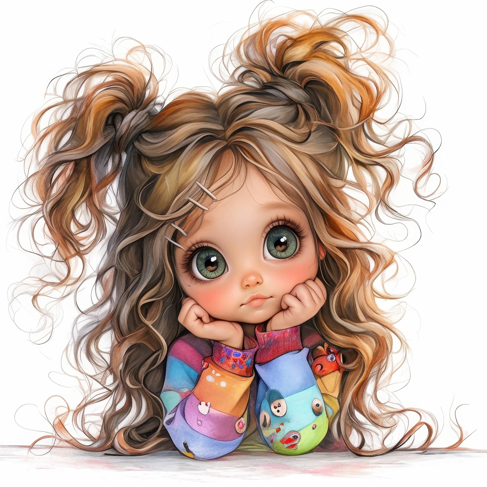10 Cute Spring Girls Clipart Bundle, Cute Funny Girl Illustration ...