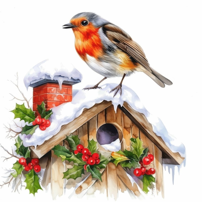 Robin Watercolor - Etsy