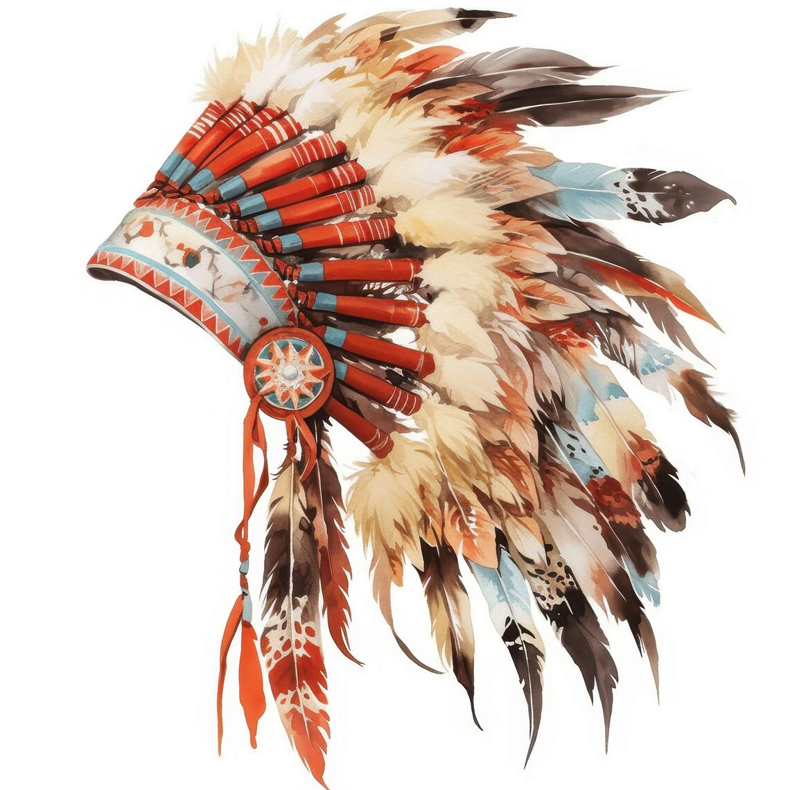 12 Native American Head Dress Clipart, Indian Dress Images, Printable ...