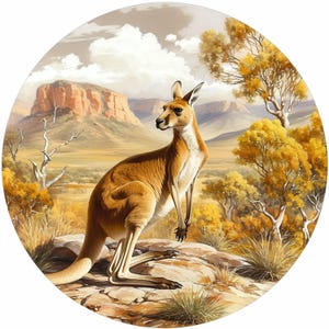 15 Australian Kangaroo Clipart Bundle, Kangaroo Prints Images ...