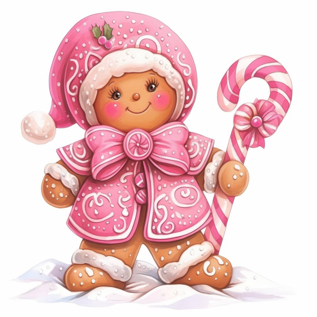10 Gingerbread Girl Clipart Bundle, Cute Christmas Images Prints ...