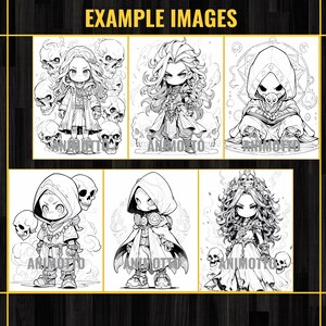 Chibi Anime Necromancers Adult Coloring Book 85 Kawaii Coloring Pages ...