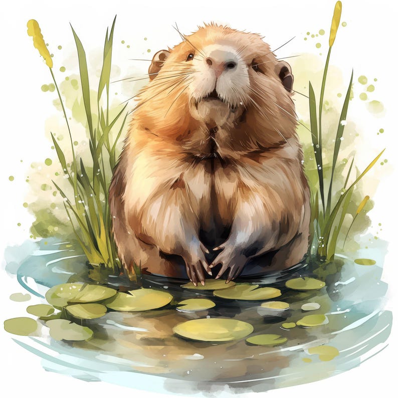 13 Capybara Clipart Bundle, Funny Capybara Images Illustrations ...