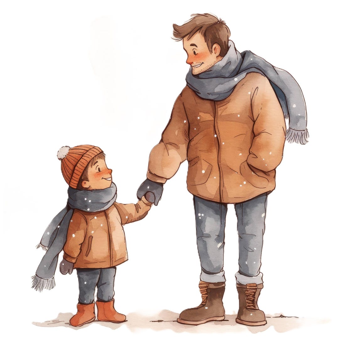 12 Father and Son Clipart Bundle, Fathers Day Illustrations, Printable ...